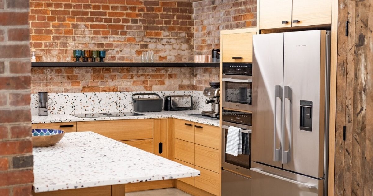 Quartz Waterfall Kitchen Island & Worktops - Marble 2 Marvel